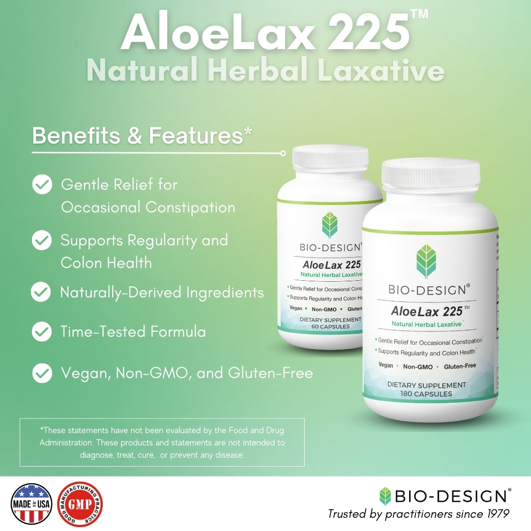 Aloe Lax 225 - Natural Herbal Laxative – Bio-Design Supplements
